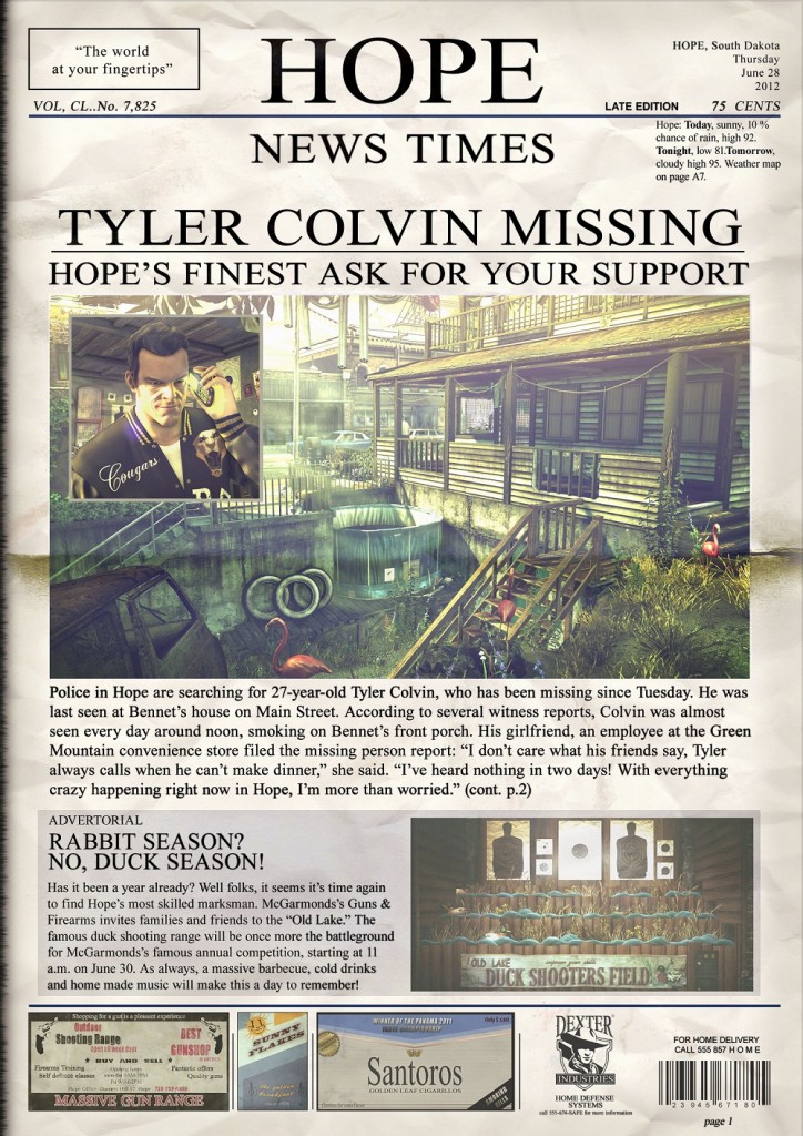 Tyler Colvin goes missing in the latest Hitman: Absolution Hope Times ...