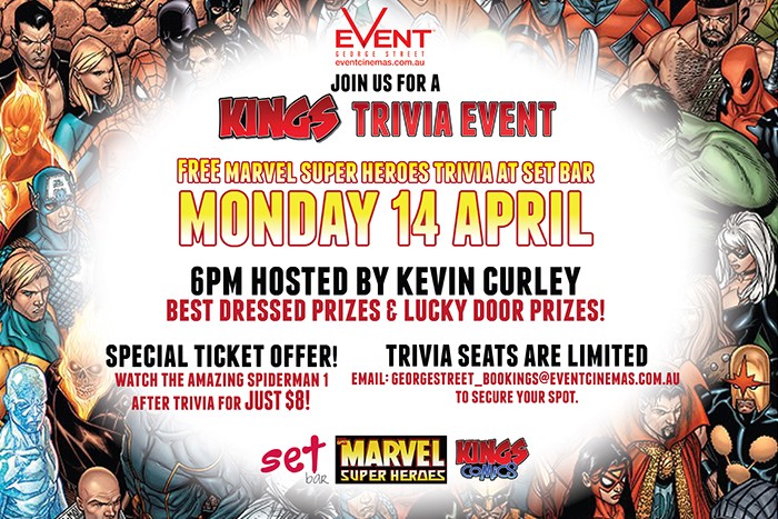 Marvel Super Heroes Trivia Night at Event Cinemas George St. on April ...