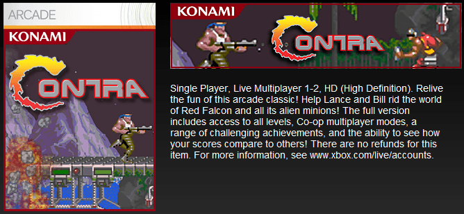 Contra on special on XBLA till 2nd of May - Capsule Computers
